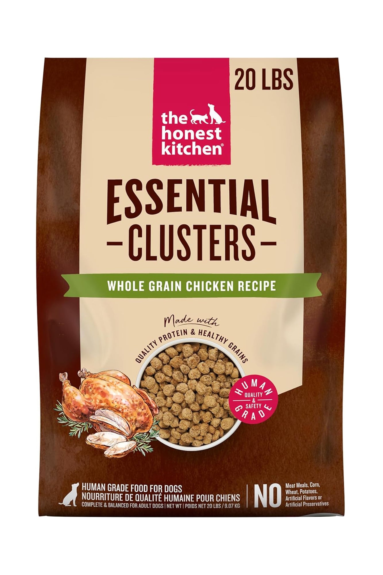 The Honest Kitchen Essentials Whole Grain Chicken Clusters Dog Food in ...