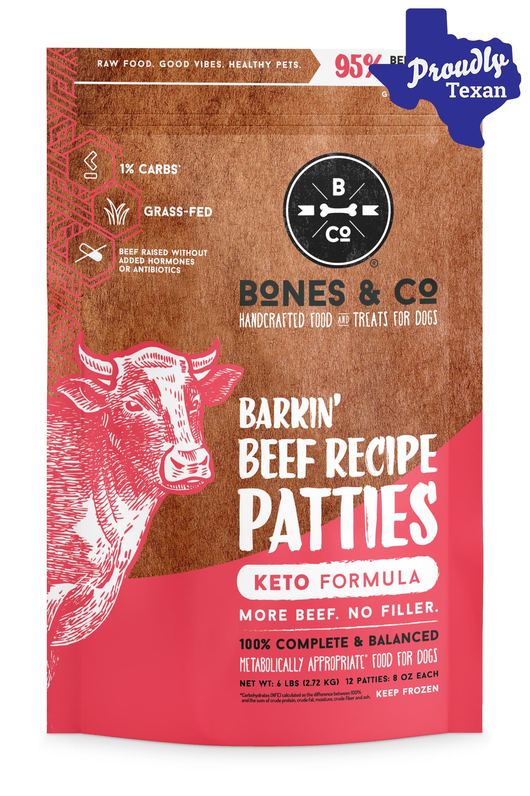 Bones and Co. Barkin' Beef Patties Frozen Raw Dog Food in Austin, Texas ...